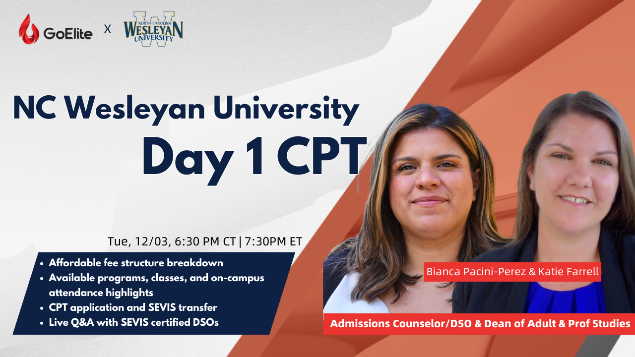 North Carolina Wesleyan University Day 1 CPT Info Session